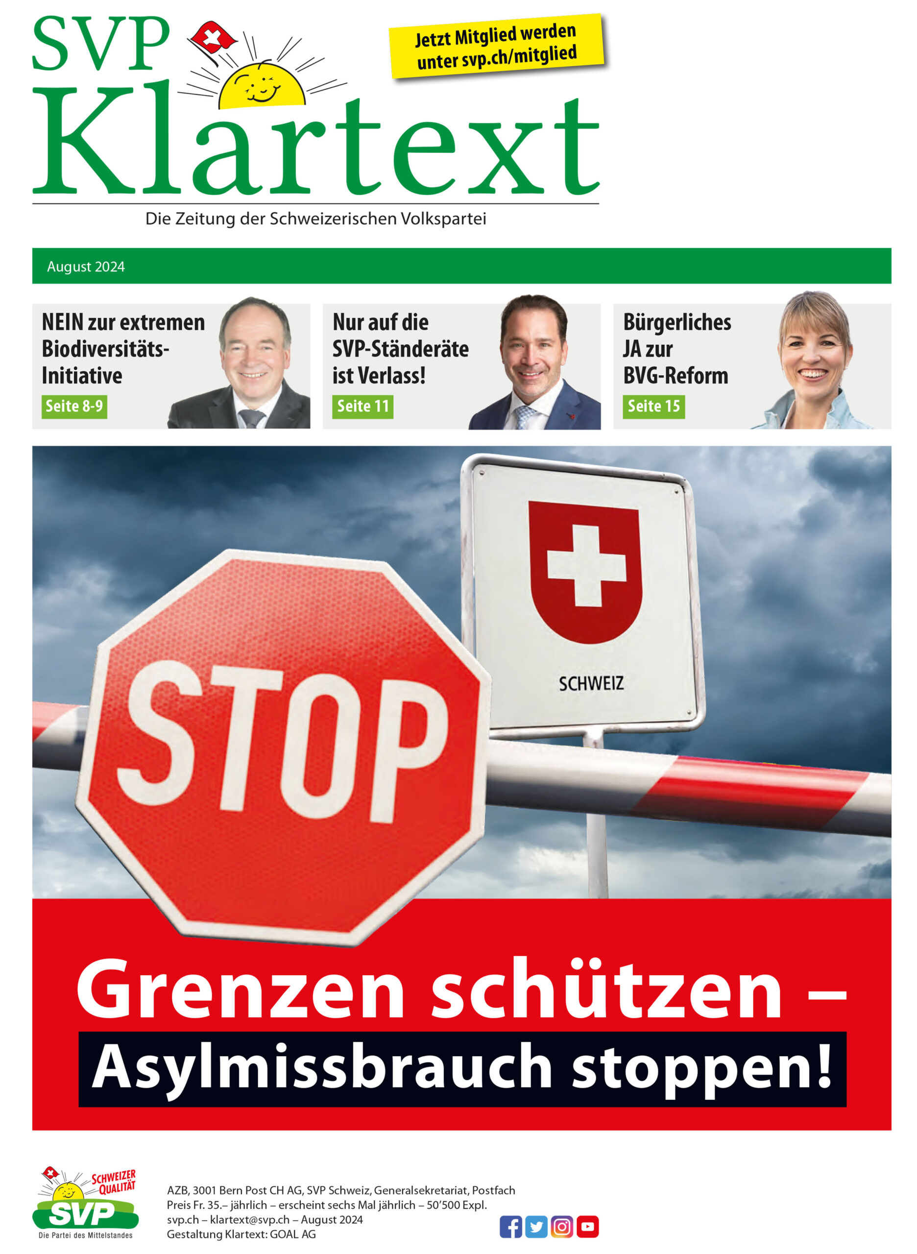 SVP Schweiz - SVP-Klartext August 2024